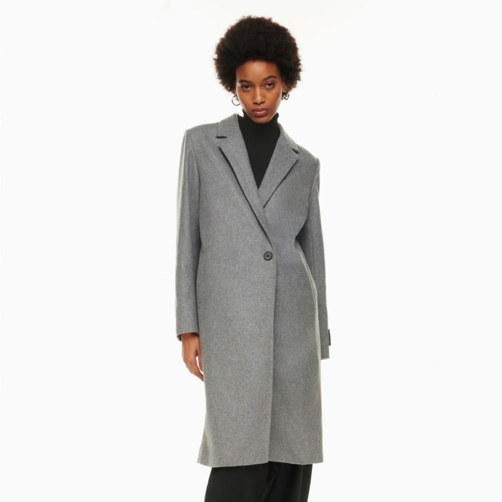 Aritzia Babaton Stedman Wool Coat - Heather Dark Grey - Gem